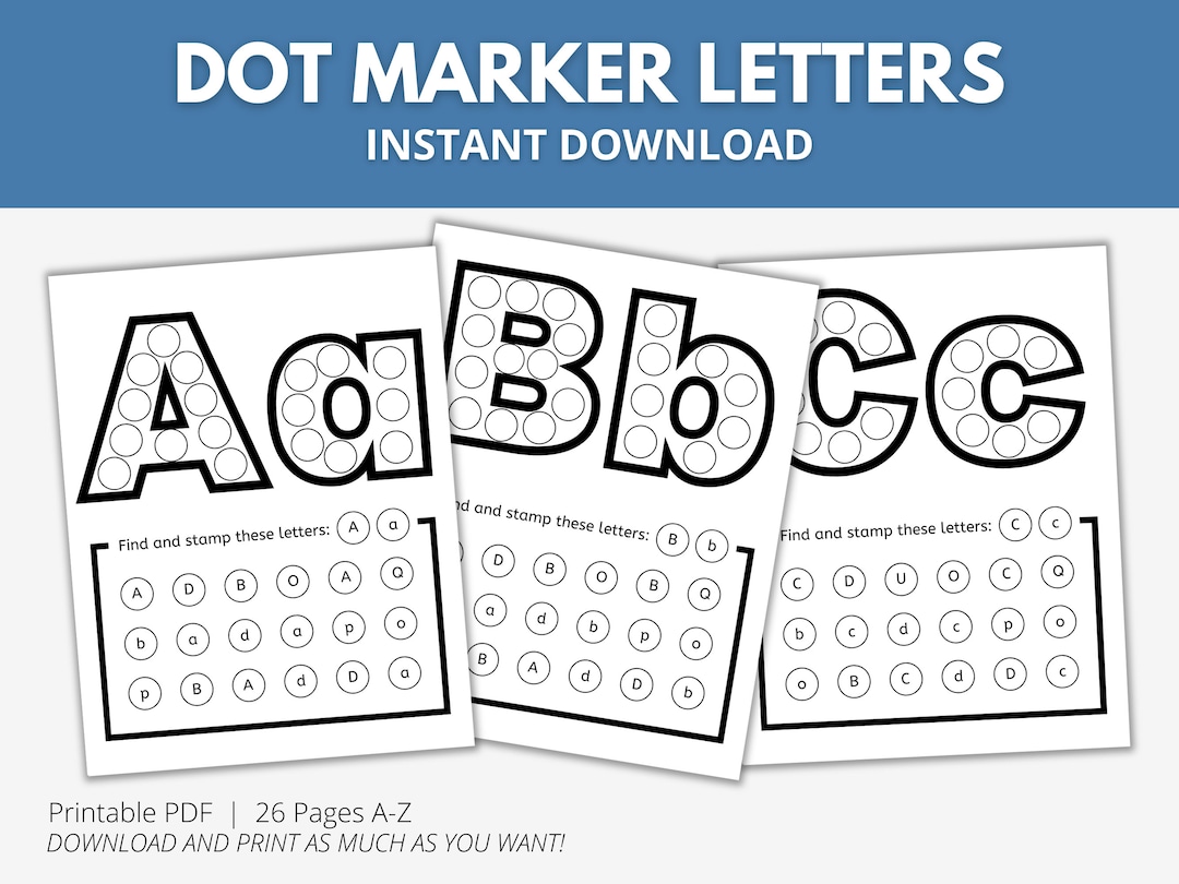 Dot Marker Letters Printable, Dab Marker Letter Activity, Dot Marker ...