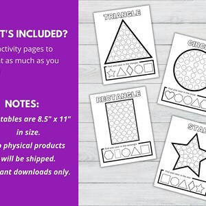 Dot Marker Shapes Activity, Shapes Coloring Page, Preschool Worksheets ...