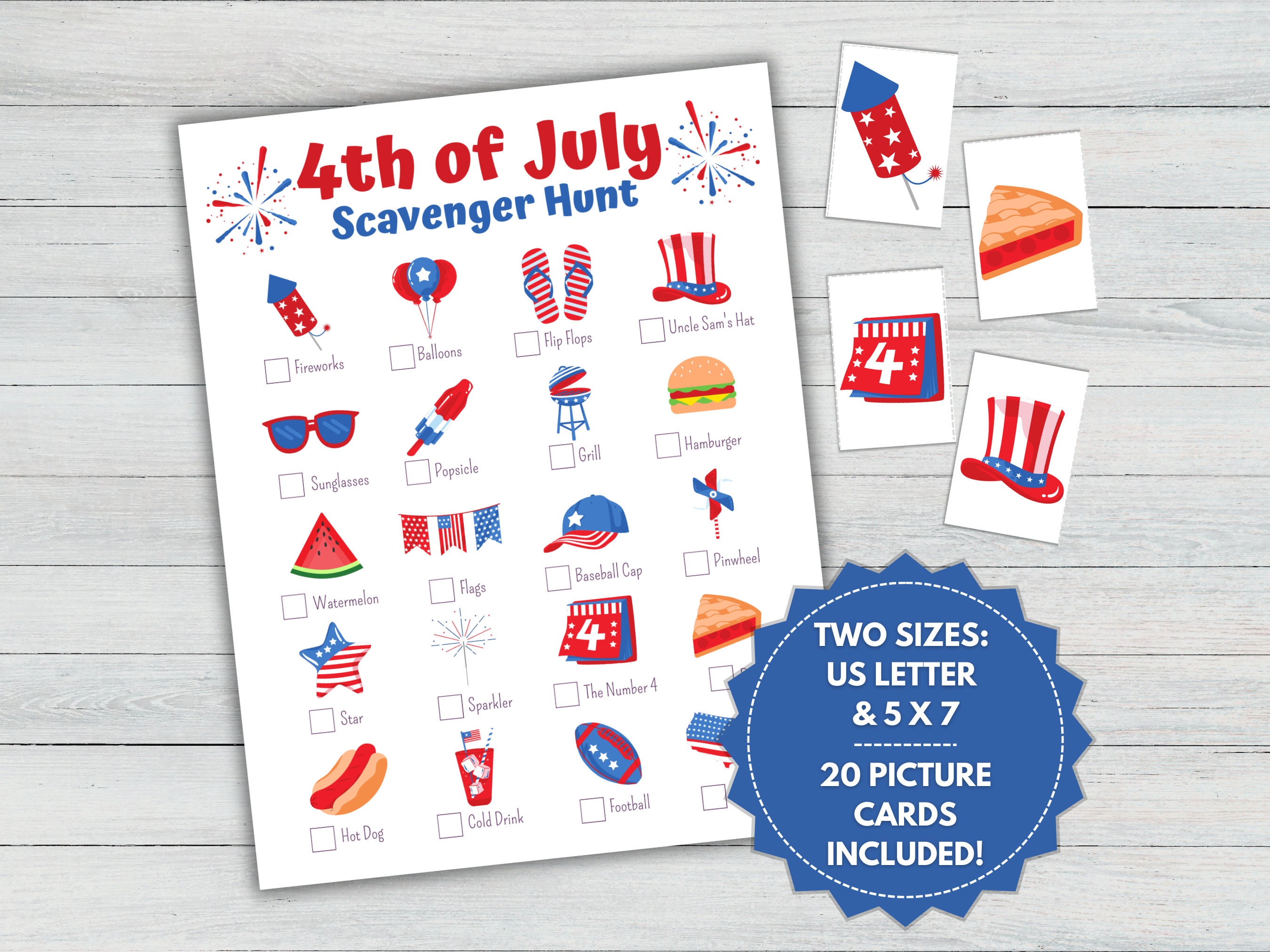Fourth of July Scavenger Hunt, Indoor Independence Day Scavenger Hunt ...