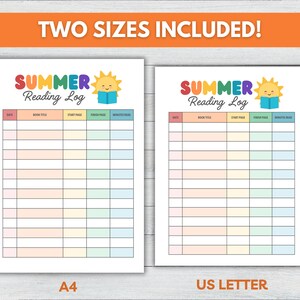 Kids Summer Reading Log, Summer Book Log, Summer Reading Chart, Kids ...