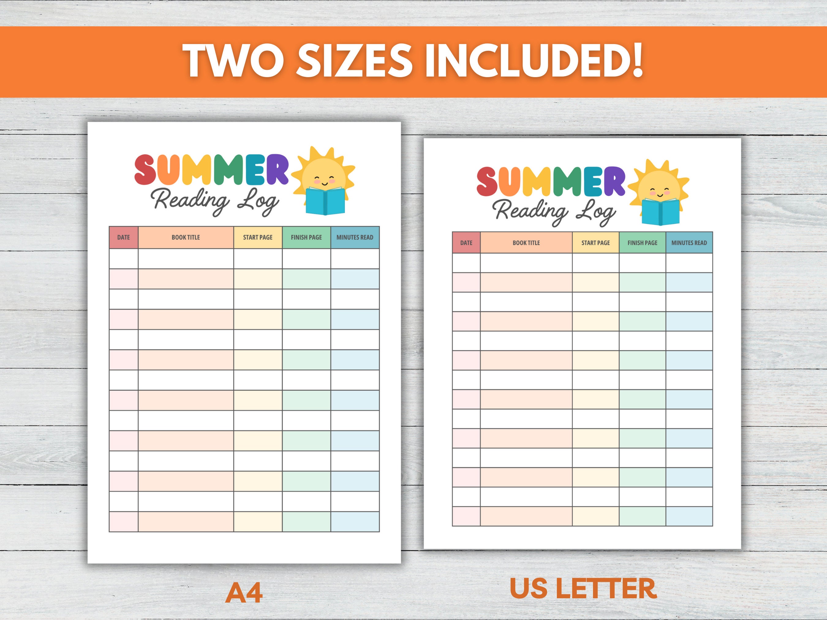 Kids Summer Reading Log, Summer Book Log, Summer Reading Chart, Kids ...