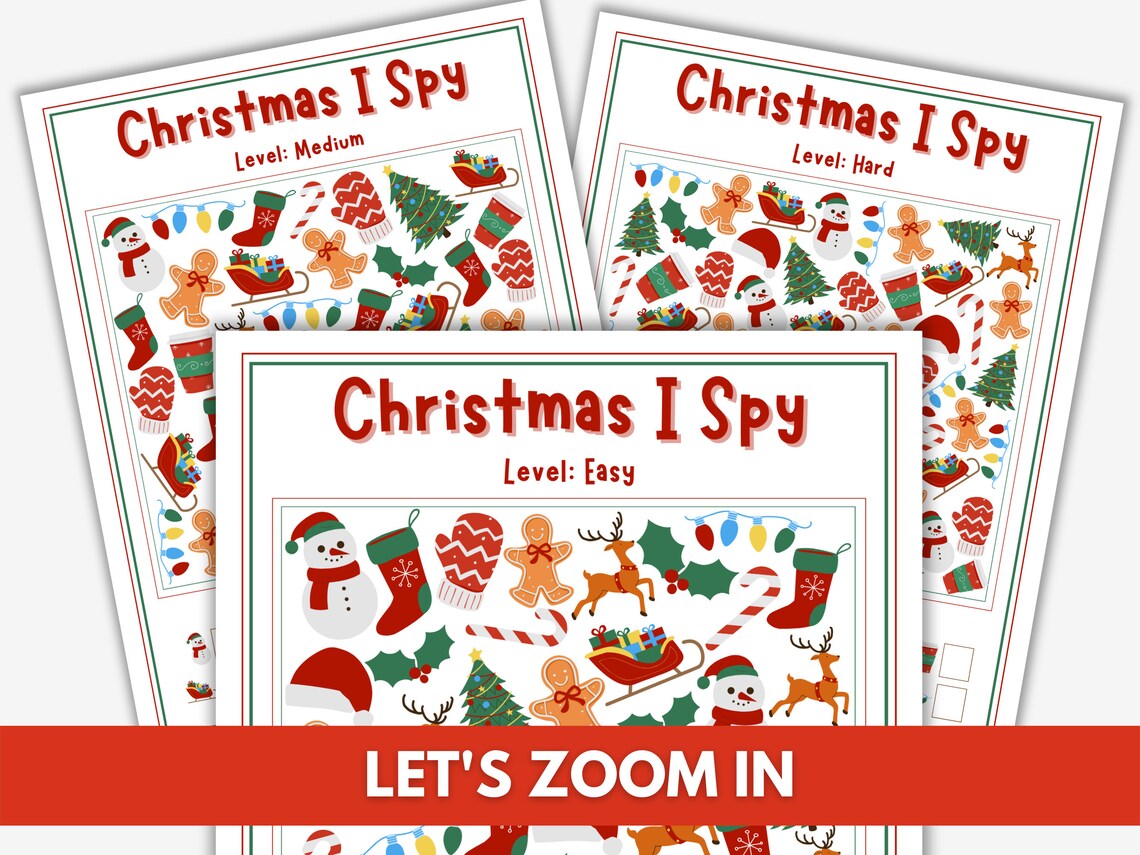 Christmas I Spy Printable, Christmas Activity, Holiday Game for Kids ...