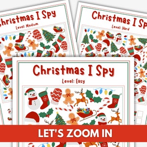 Christmas I Spy Printable, Christmas Activity, Holiday Game for Kids ...