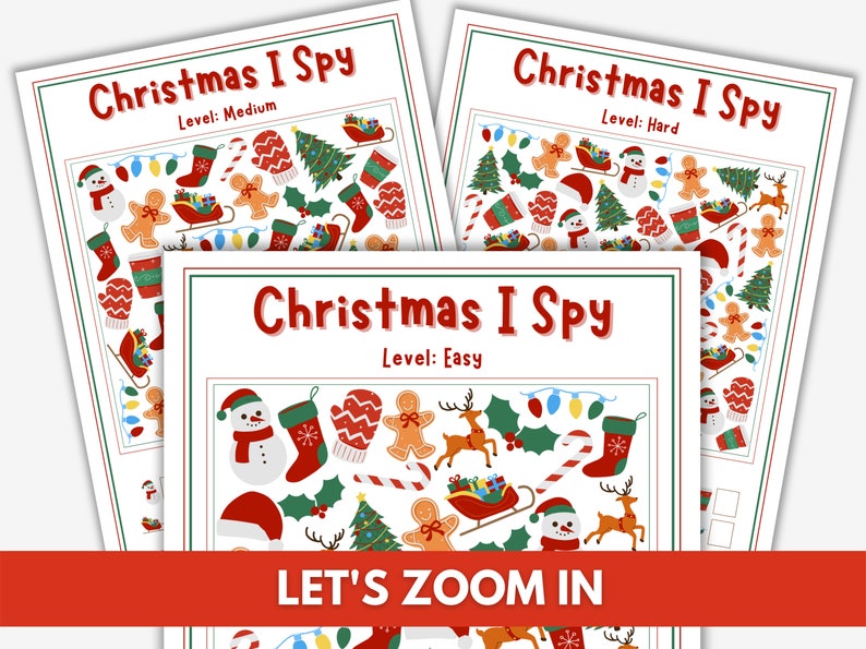 Christmas I Spy Printable, Christmas Activity, Holiday Game for Kids ...