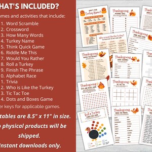 14 Thanksgiving Games Bundle, Printable Thanksgiving Party Games ...