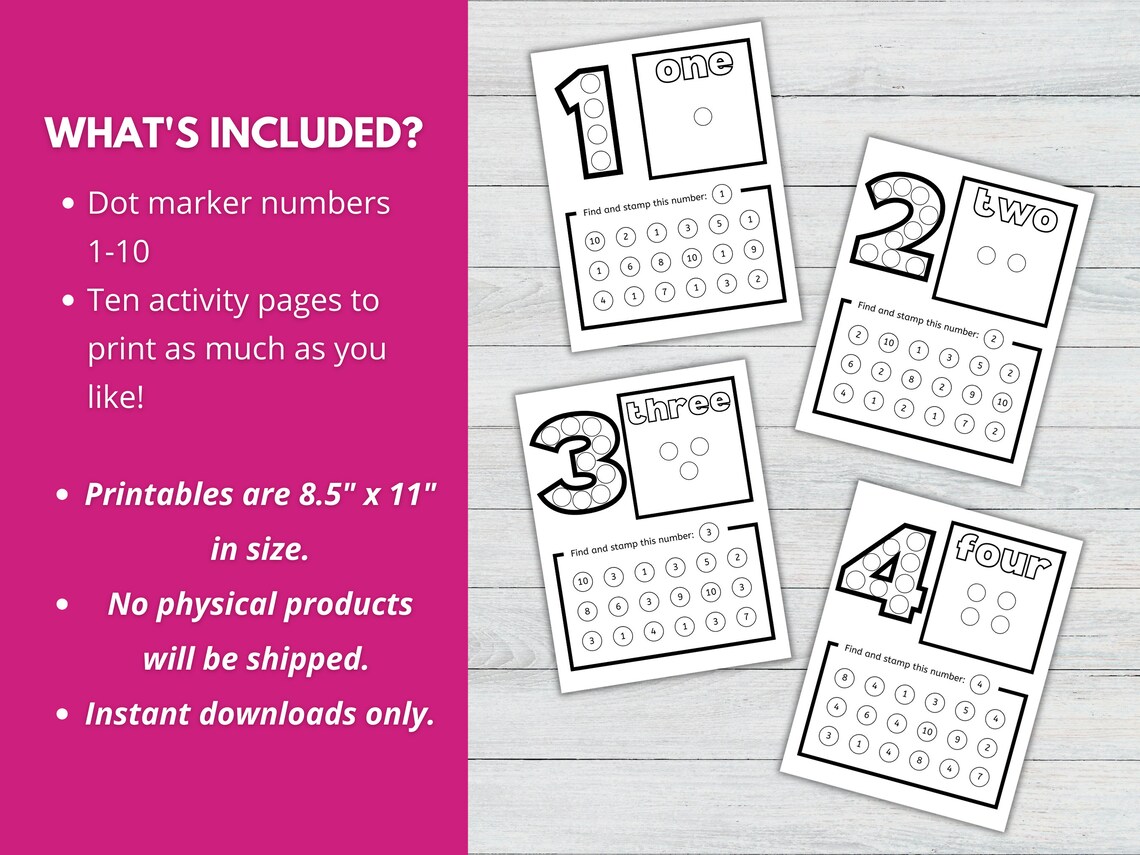 Dot Marker Numbers 1-10, Dab Markers Preschool Math Printable, Number ...