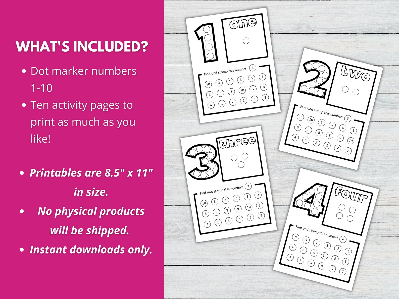 Dot Marker Numbers 1-10, Dab Markers Preschool Math Printable, Number ...
