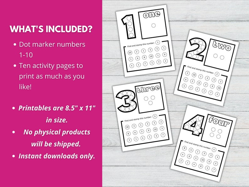 Dot Marker Numbers 1-10, Dab Markers Preschool Math Printable, Number ...