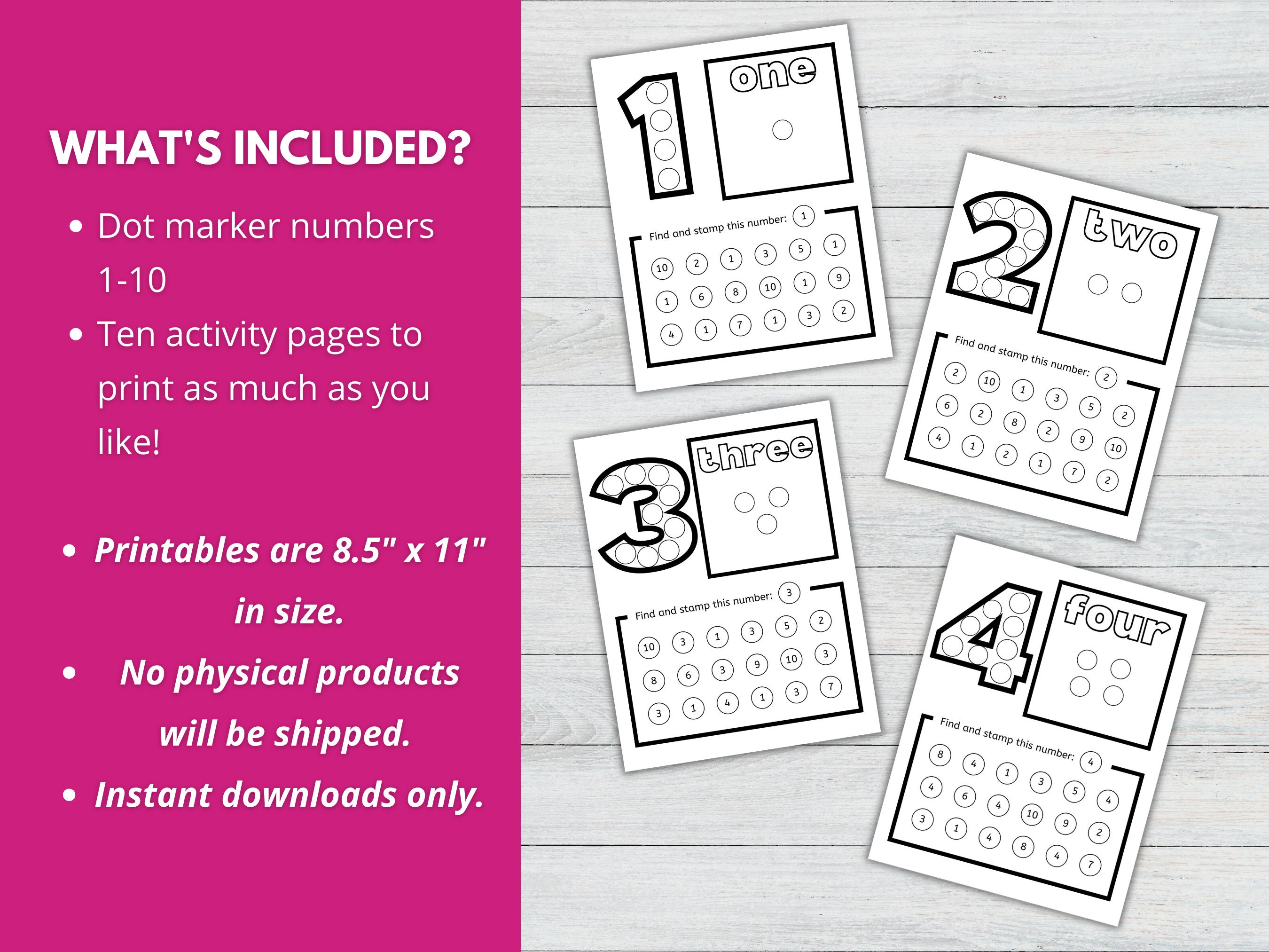 Dot Marker Numbers 1-10, Dab Markers Preschool Math Printable, Number ...