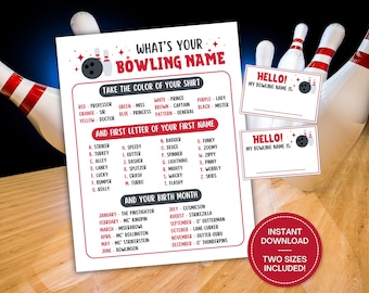 What’s Your Bowling Name? Printable, Instant Download, PDF - Etsy Canada