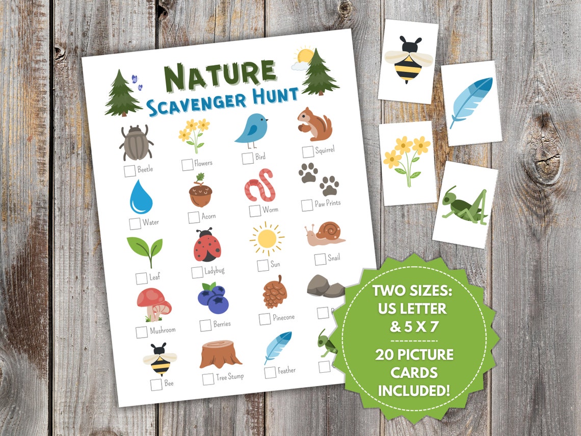 Nature Scavenger Hunt Printable, Outdoor Treasure Hunt, Nature Walk ...