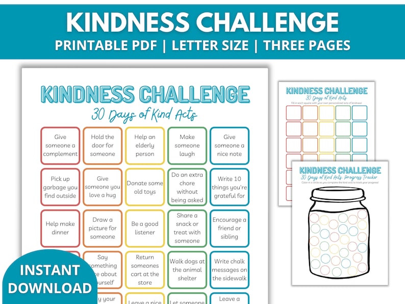 Acts of Kindness Calendar Kindness Calendar Printable - Etsy