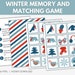 Winter Memory & Matching Game, Preschool Activities, Winter Memory Game ...