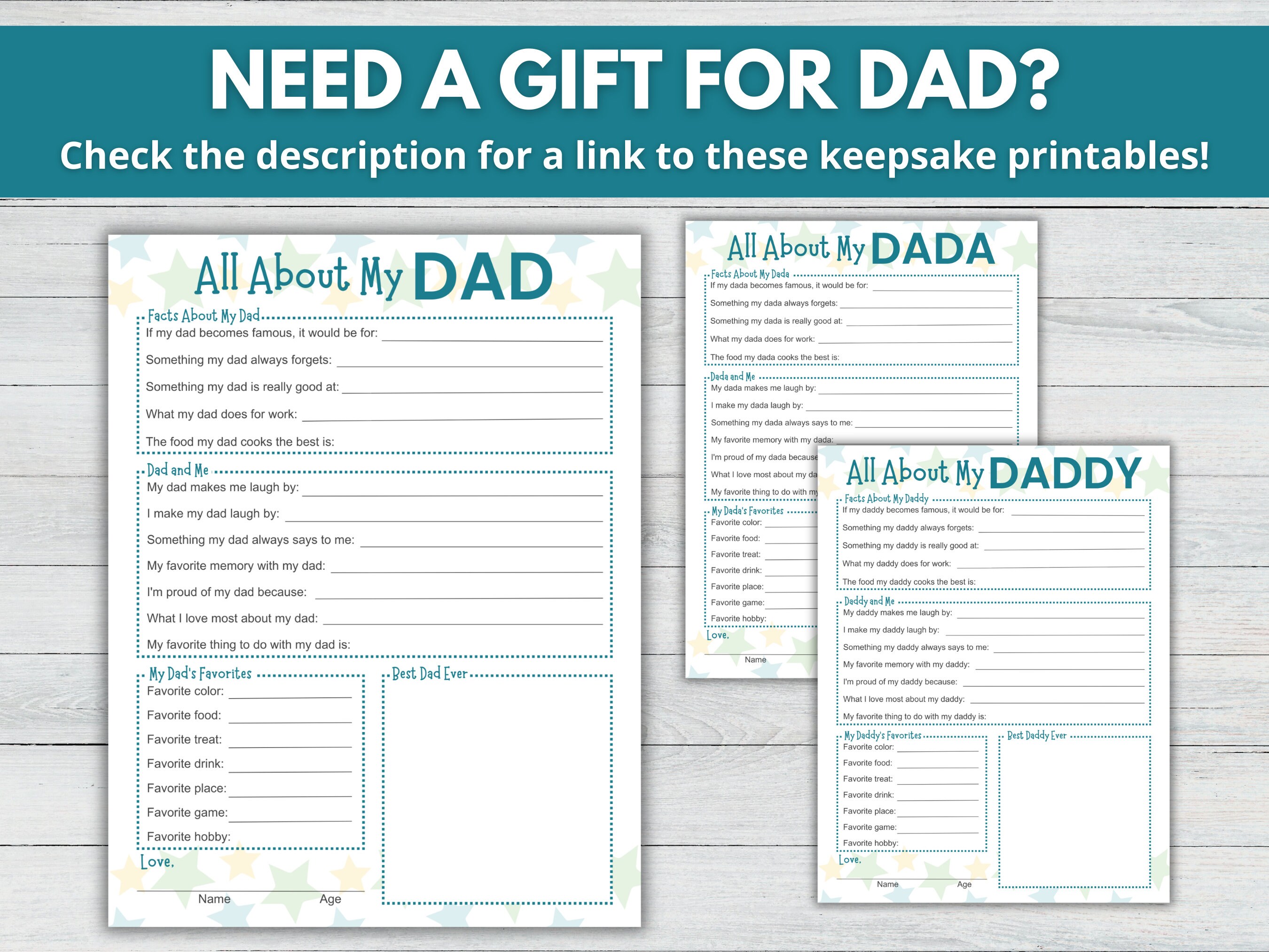 All About My Grandpa Printable, Grandparents Day, Fathers Day Gift ...
