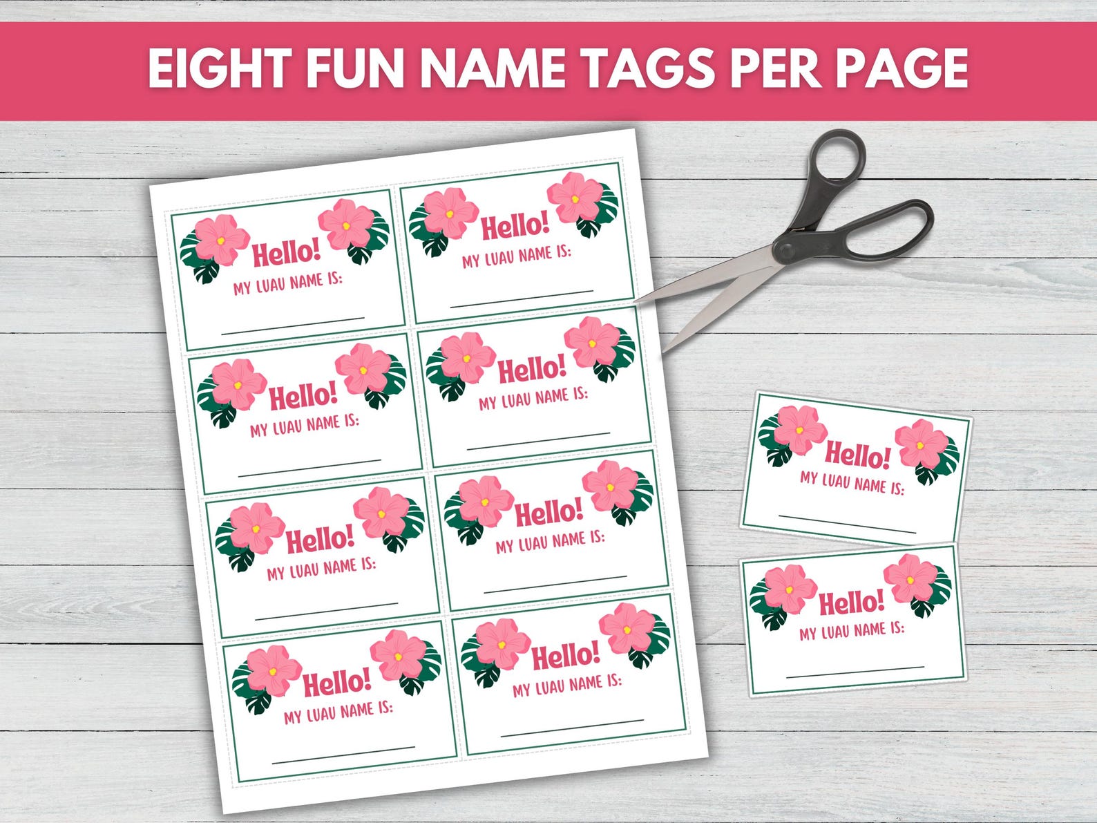 What's Your Luau Name Game With Name Tags, Hawaiian Party Game ...