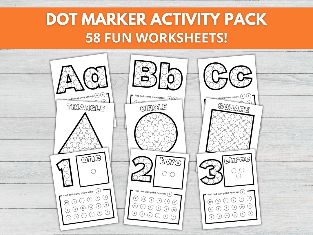 Dot Marker Activity Page Bundle With Letters, Numbers, and Shapes ...