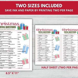 Christmas Trivia Game, Christmas Party Games, Printable Holiday Trivia ...