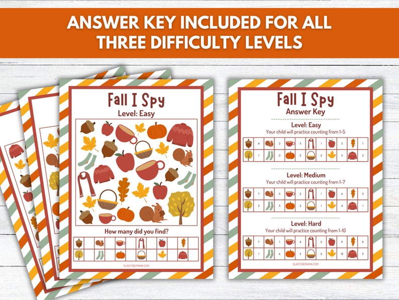 Fall I Spy Game Printable, Autumn I Spy, Fall Party Game, Look and Find ...
