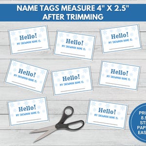What's Your Snowman Name Game With Name Tags, Printable Christmas Party ...