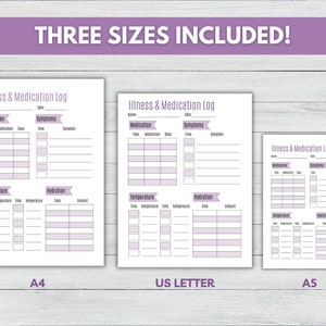 Child Illness and Medication Log, Fever Tracker, Symptom Tracker ...