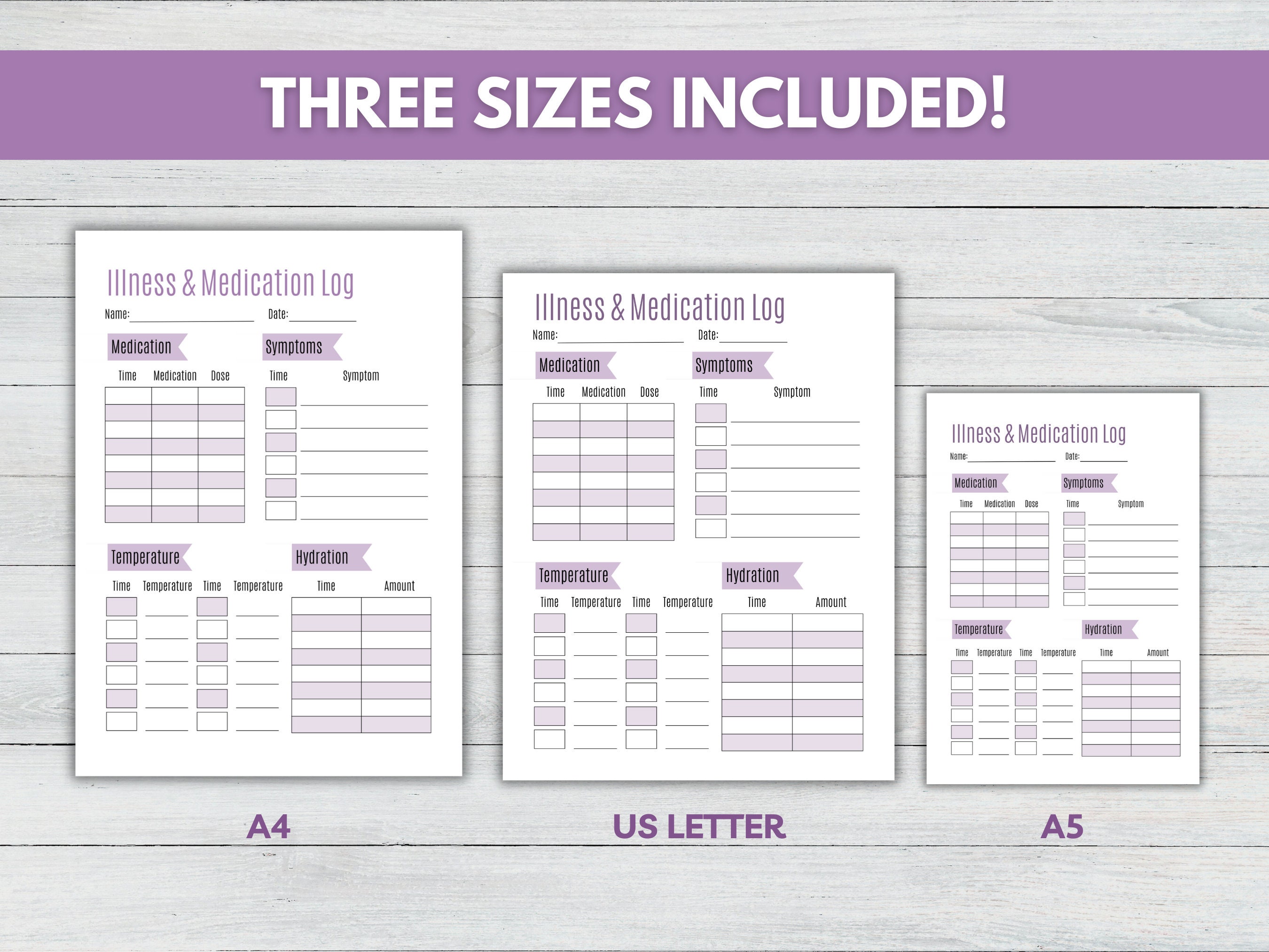 Child Illness and Medication Log, Fever Tracker, Symptom Tracker ...