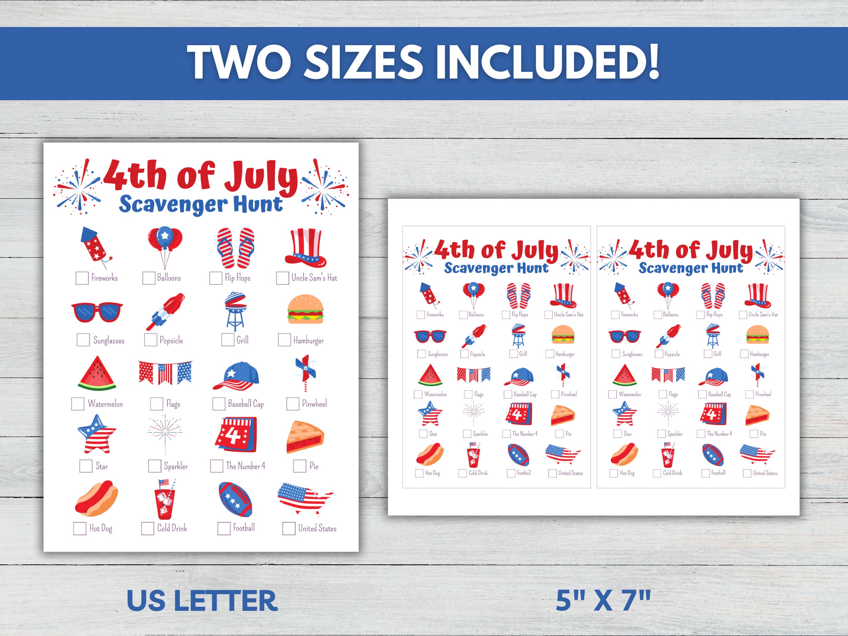 Fourth of July Scavenger Hunt, Indoor Independence Day Scavenger Hunt ...