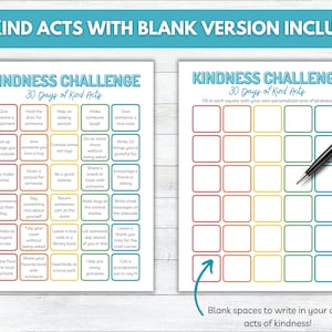 Acts of Kindness Calendar, Kindness Calendar Printable, Kindness ...