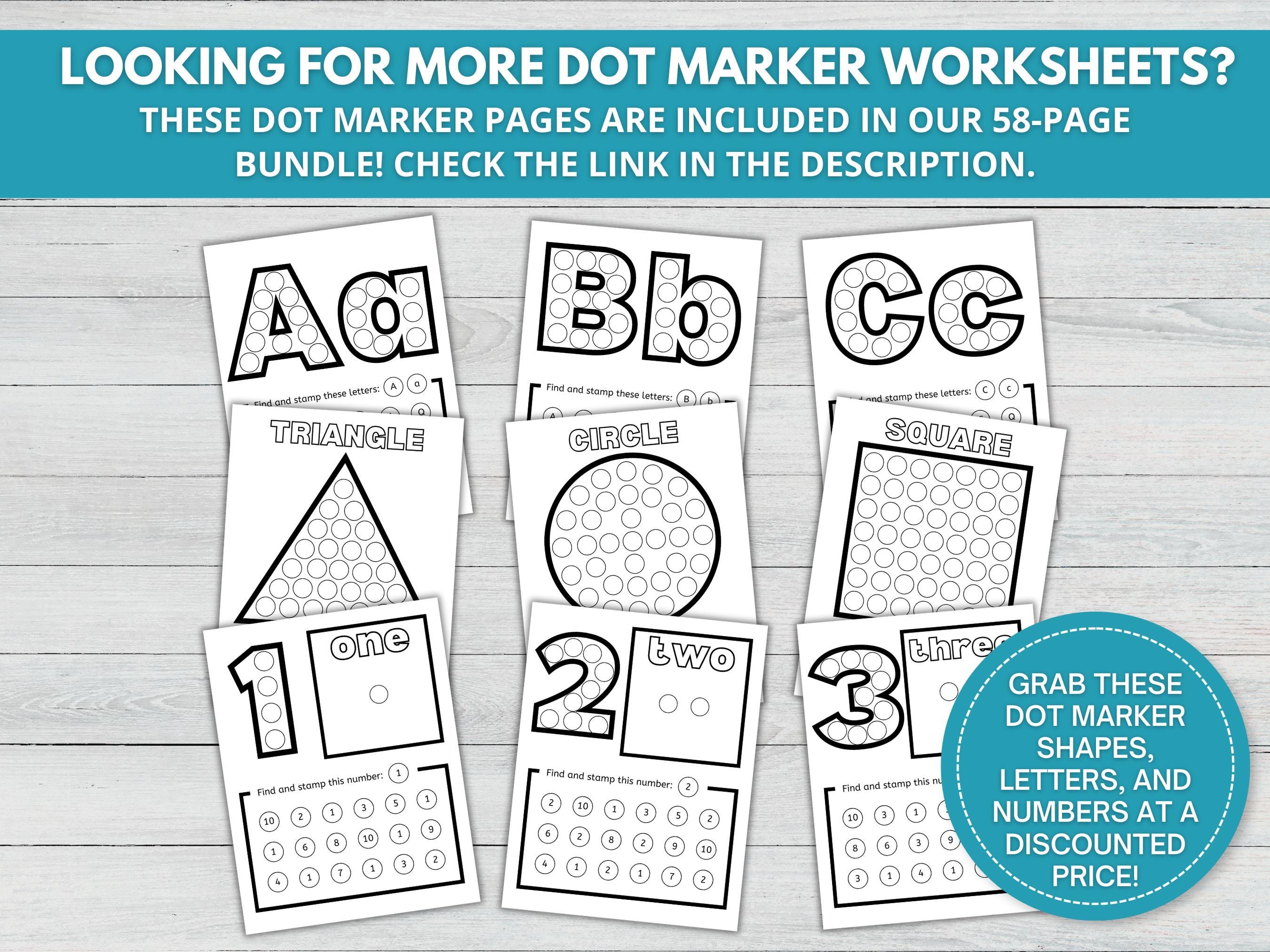Dot Marker Numbers Printable, Dot the Numbers Activity, Number ...