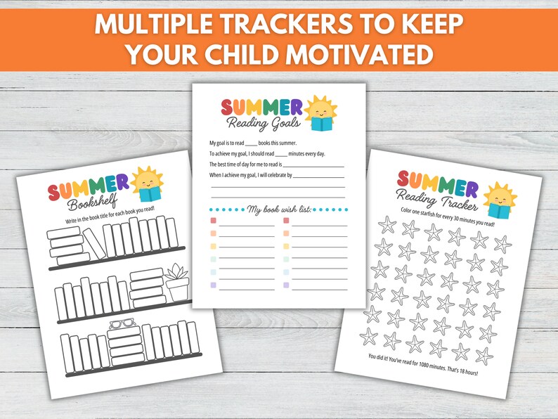 Kids Summer Reading Log, Summer Book Log, Summer Reading Chart, Kids ...
