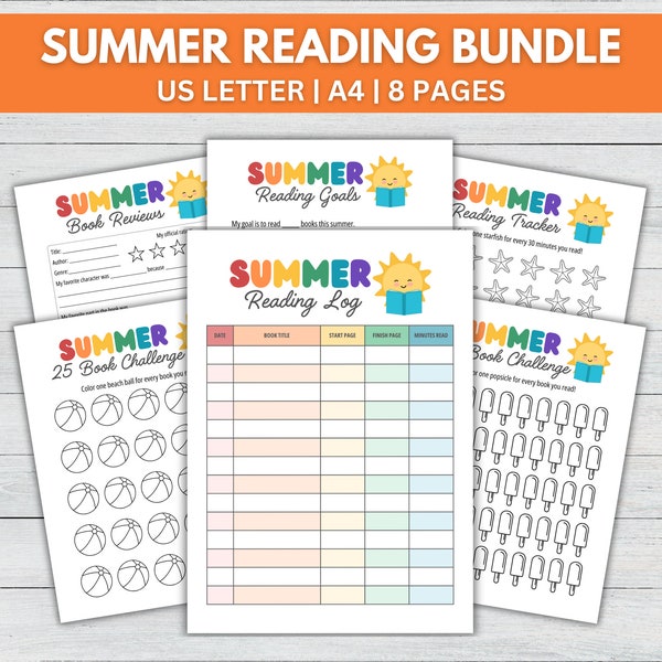Summer Book Reading Chart - Etsy