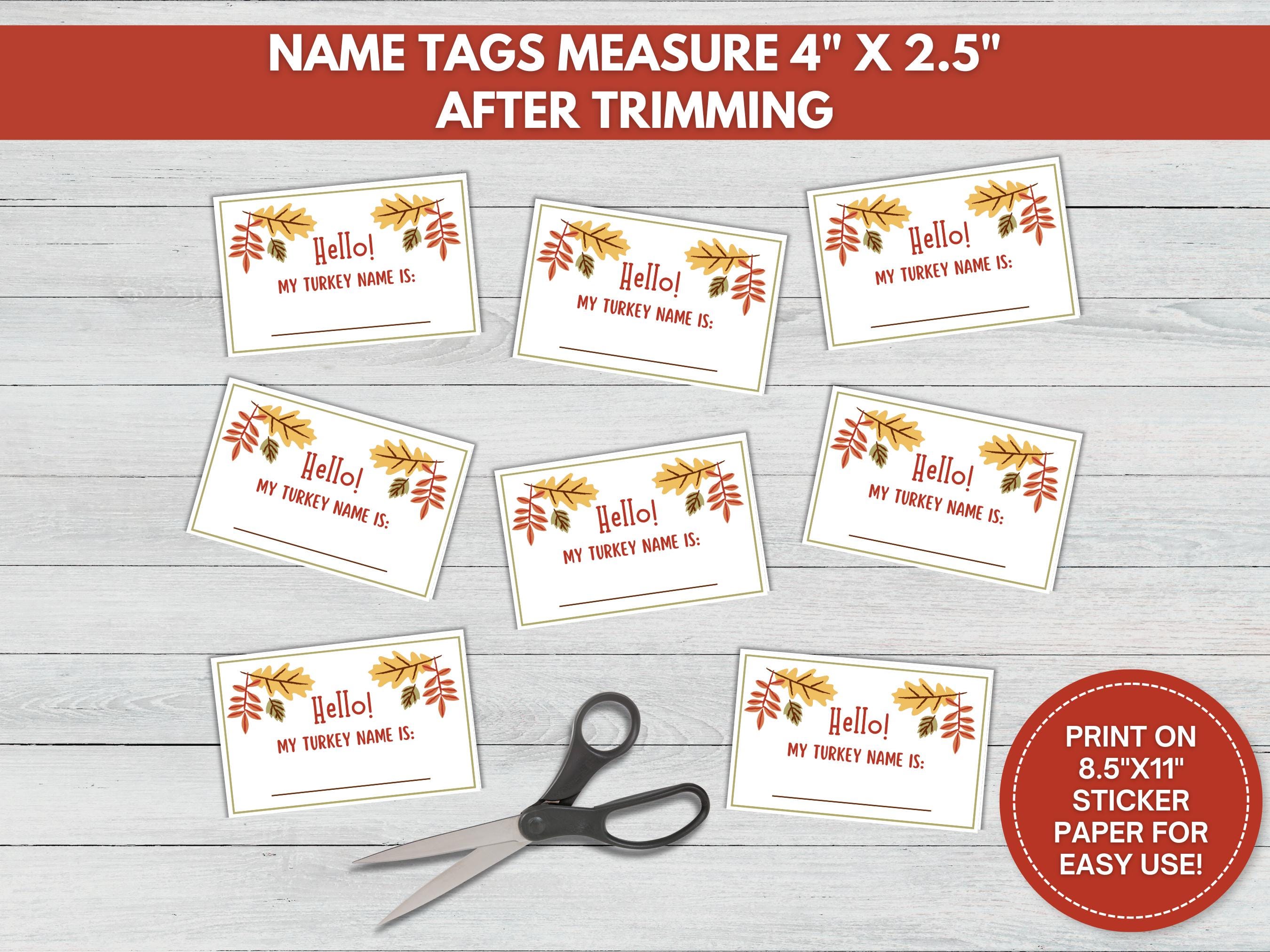 What's Your Turkey Name Game With Name Tags, Thanksgiving Party Game ...