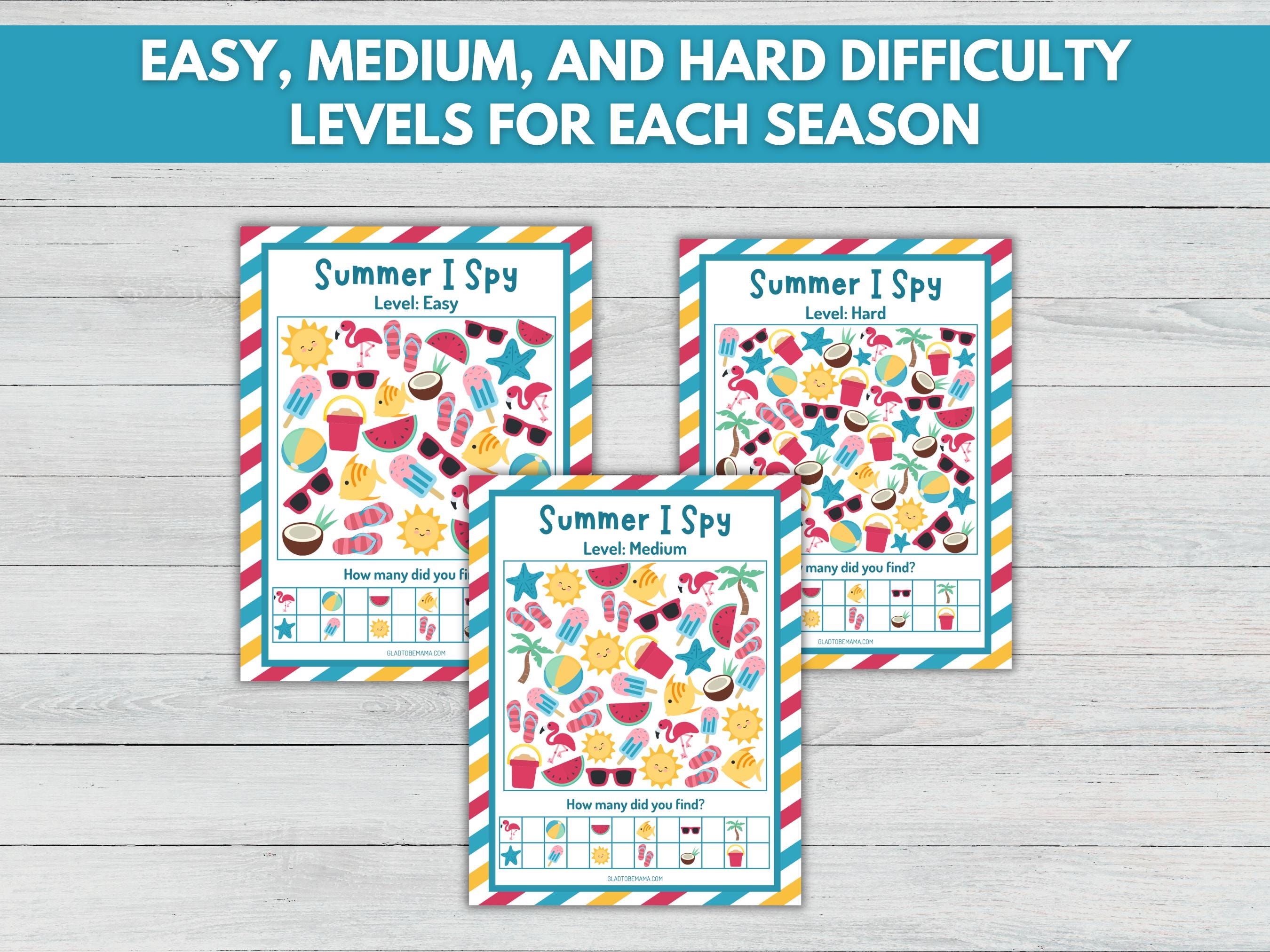 Four Seasons I Spy Game, Learn to Count Printable Activity, Kids Four ...