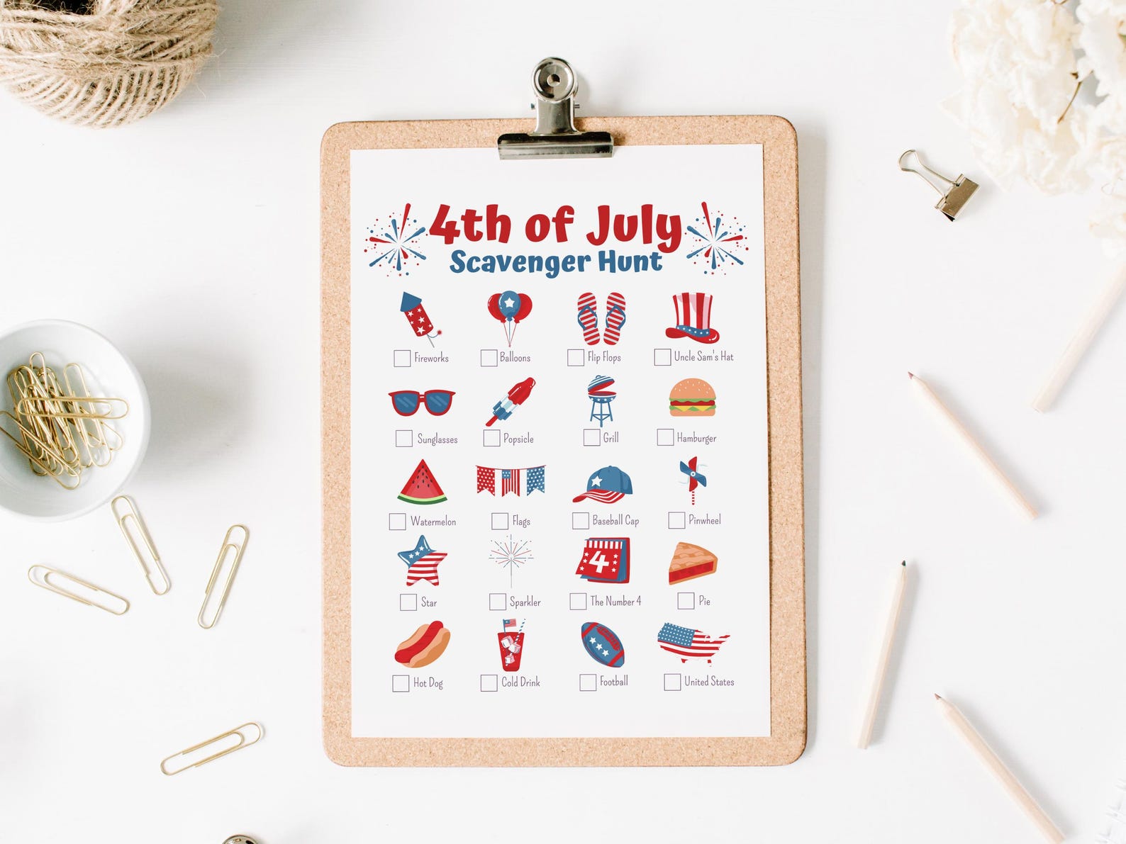 Fourth of July Scavenger Hunt, Indoor Independence Day Scavenger Hunt ...