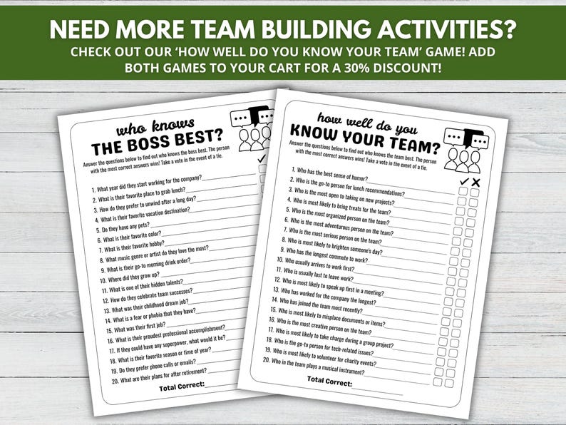 Who Knows the Boss Best Game, Printable Office Party Game, Boss Trivia ...