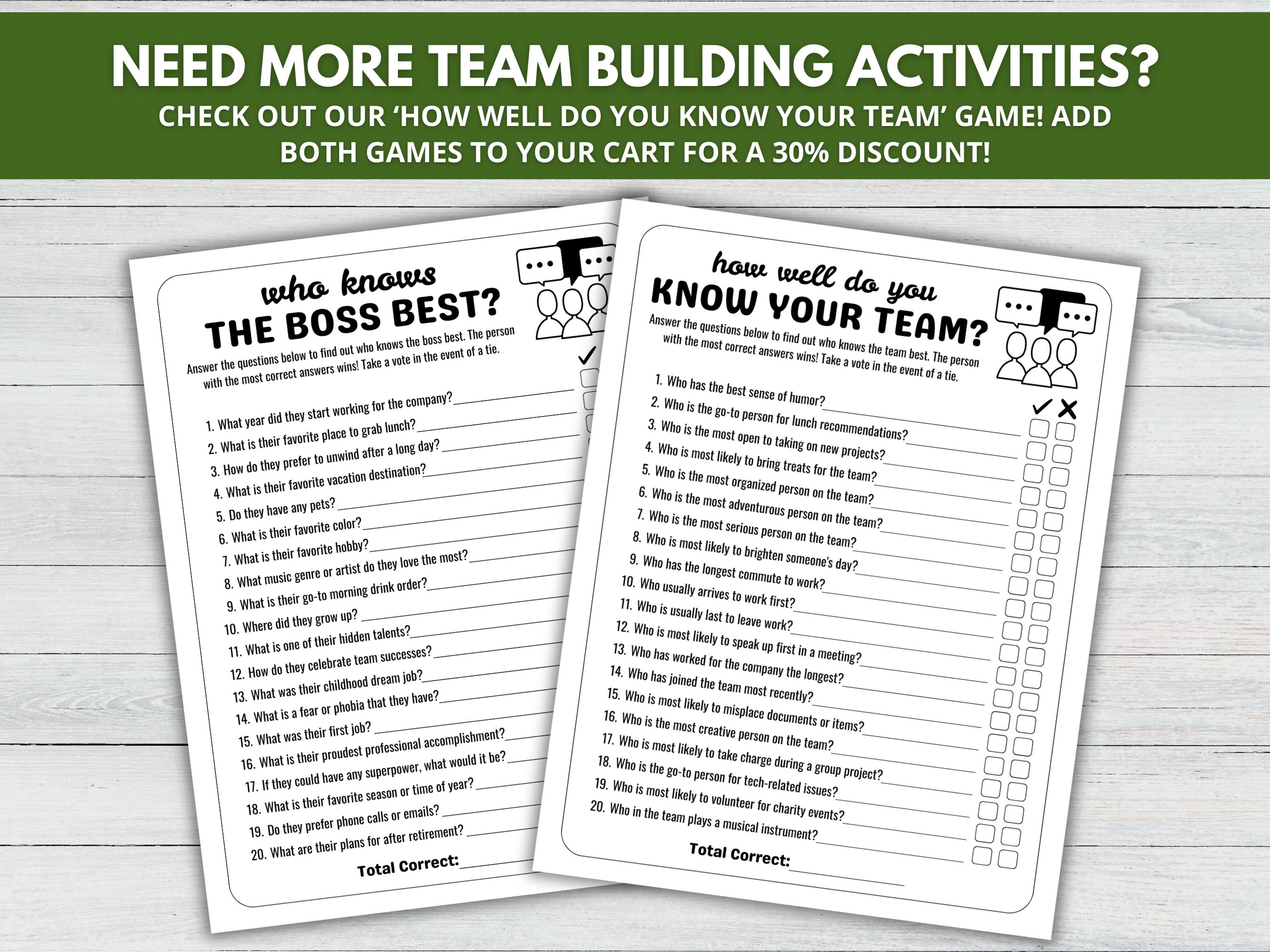 Who Knows the Boss Best Game, Printable Office Party Game, Boss Trivia ...