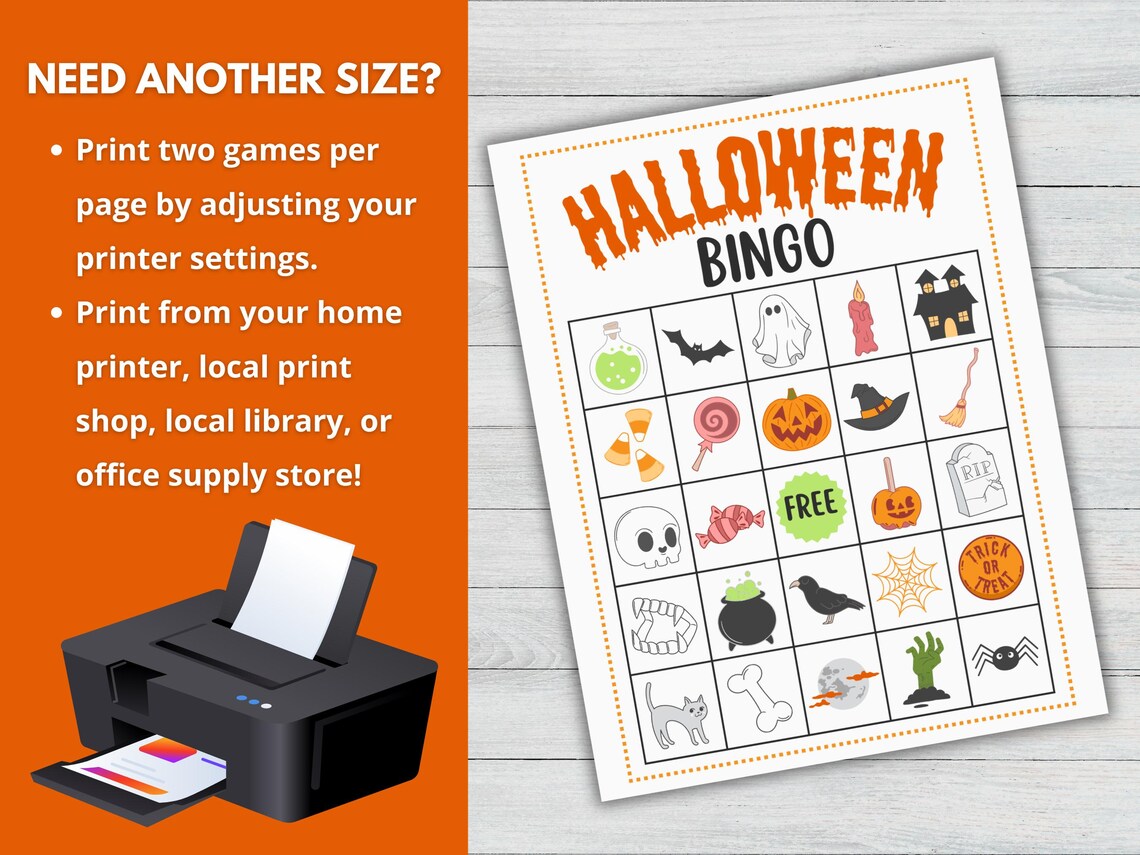 35 Halloween Bingo Cards, Printable Halloween Party Game, Kid Classroom ...