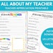 Teacher Appreciation Week Printable, All About My Teacher, Teacher ...