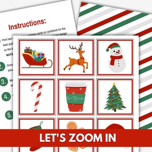 Christmas Memory & Matching Game, Christmas Memory Cards, Christmas ...