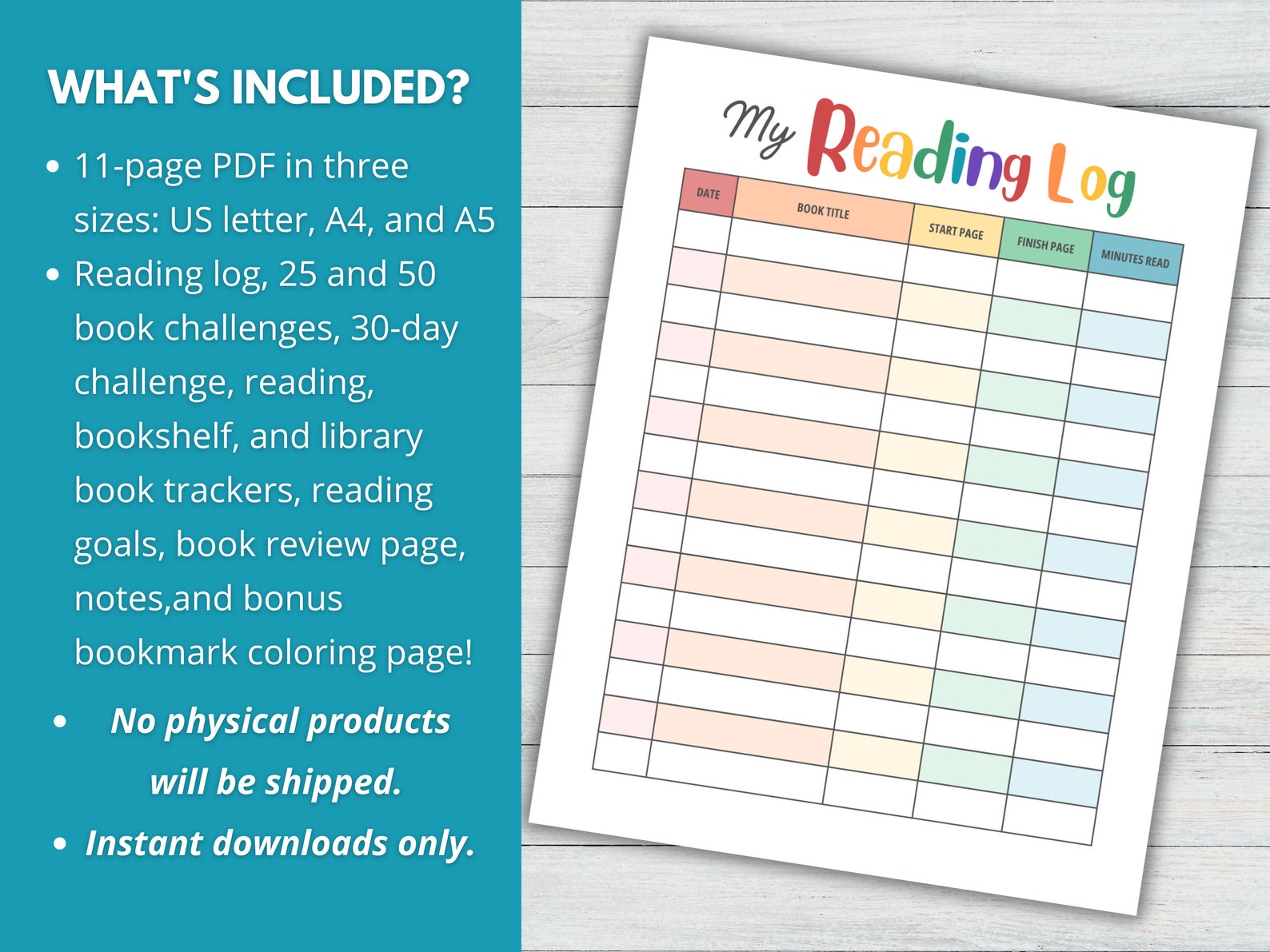 Kids Reading Journal Printable, Kids Reading Log, Reading Tracker ...