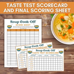 Soup Cook-off Contest Kit, Soup Scorecards, Soup Competition Voting ...