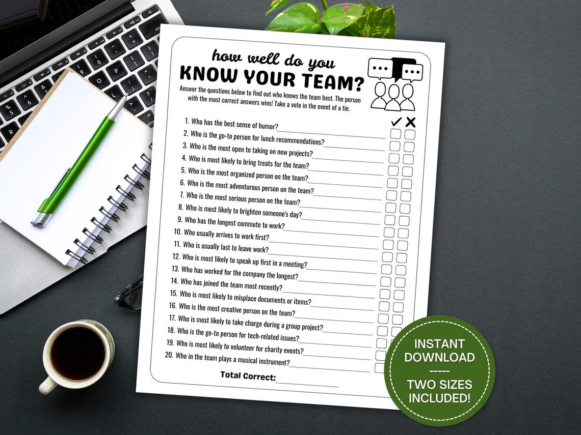 Team Building Games, How Well Do You Know Your Team, Workplace Games ...