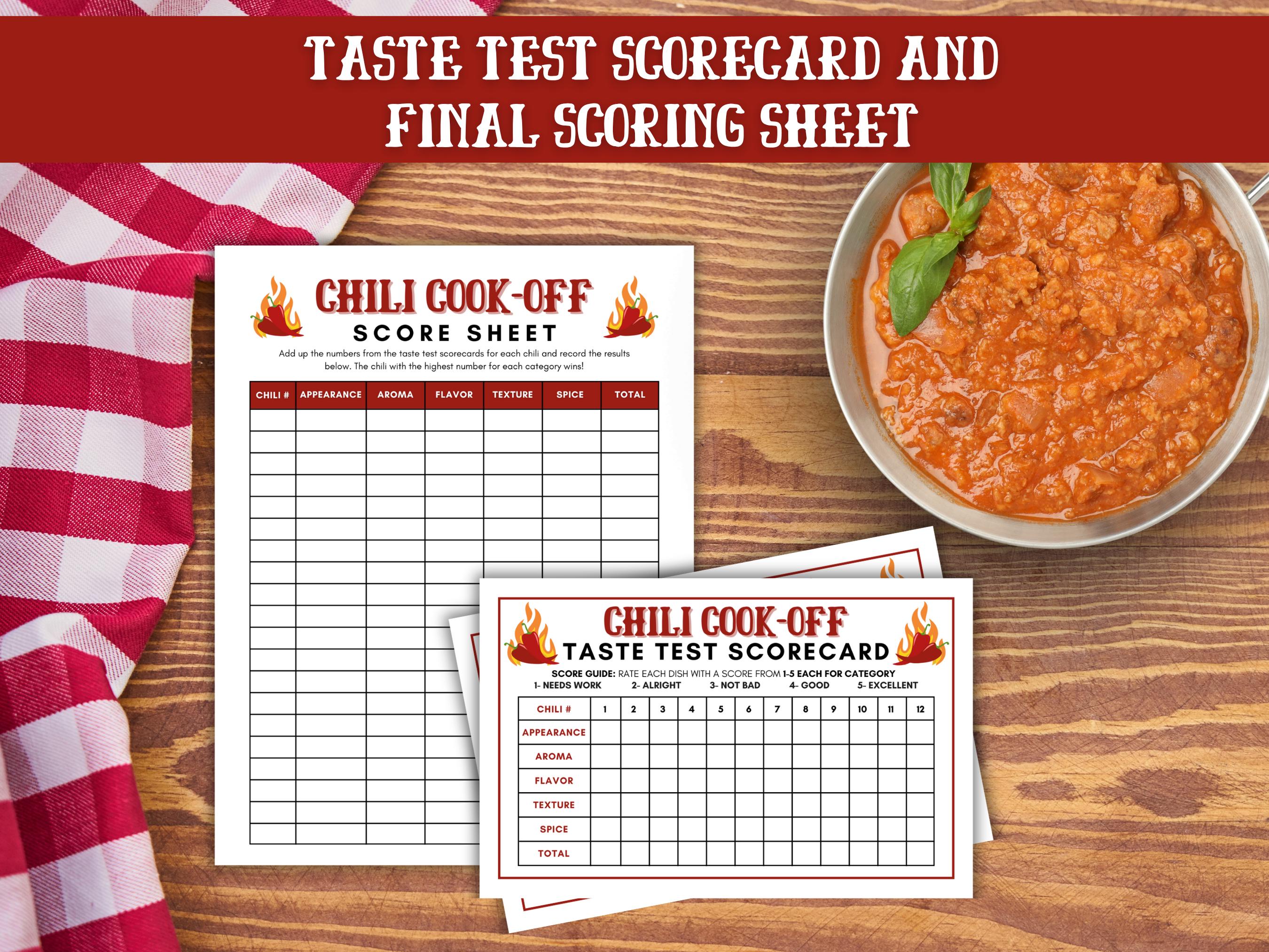 Chili Cook-off Contest Kit, Printable Chili Cook-off Party Award ...