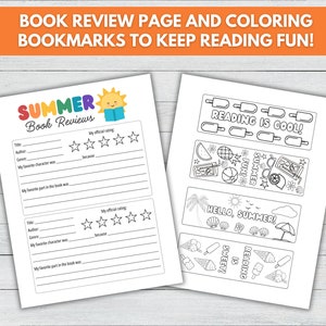 Kids Summer Reading Log, Summer Book Log, Summer Reading Chart, Kids ...