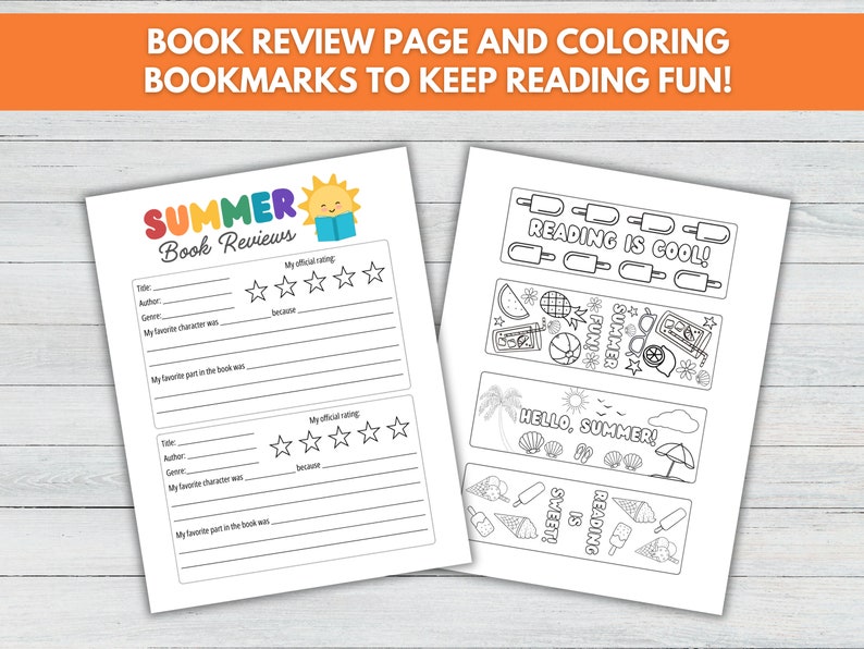 Kids Summer Reading Log, Summer Book Log, Summer Reading Chart, Kids ...