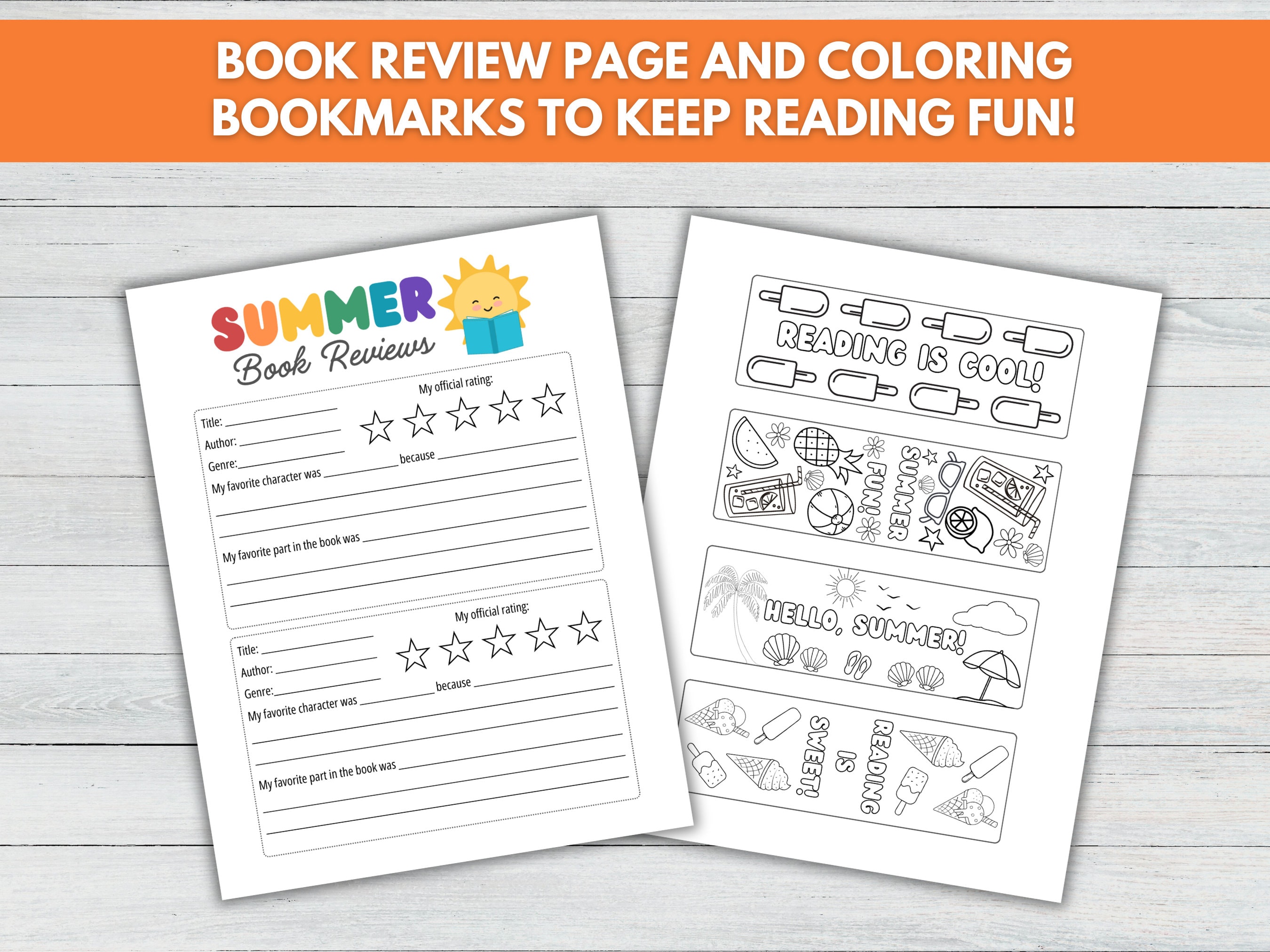 Kids Summer Reading Log, Summer Book Log, Summer Reading Chart, Kids ...