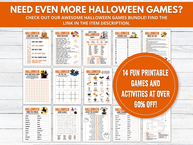 Halloween Bingo Cards, Halloween Party Game, Kids Halloween Activity ...