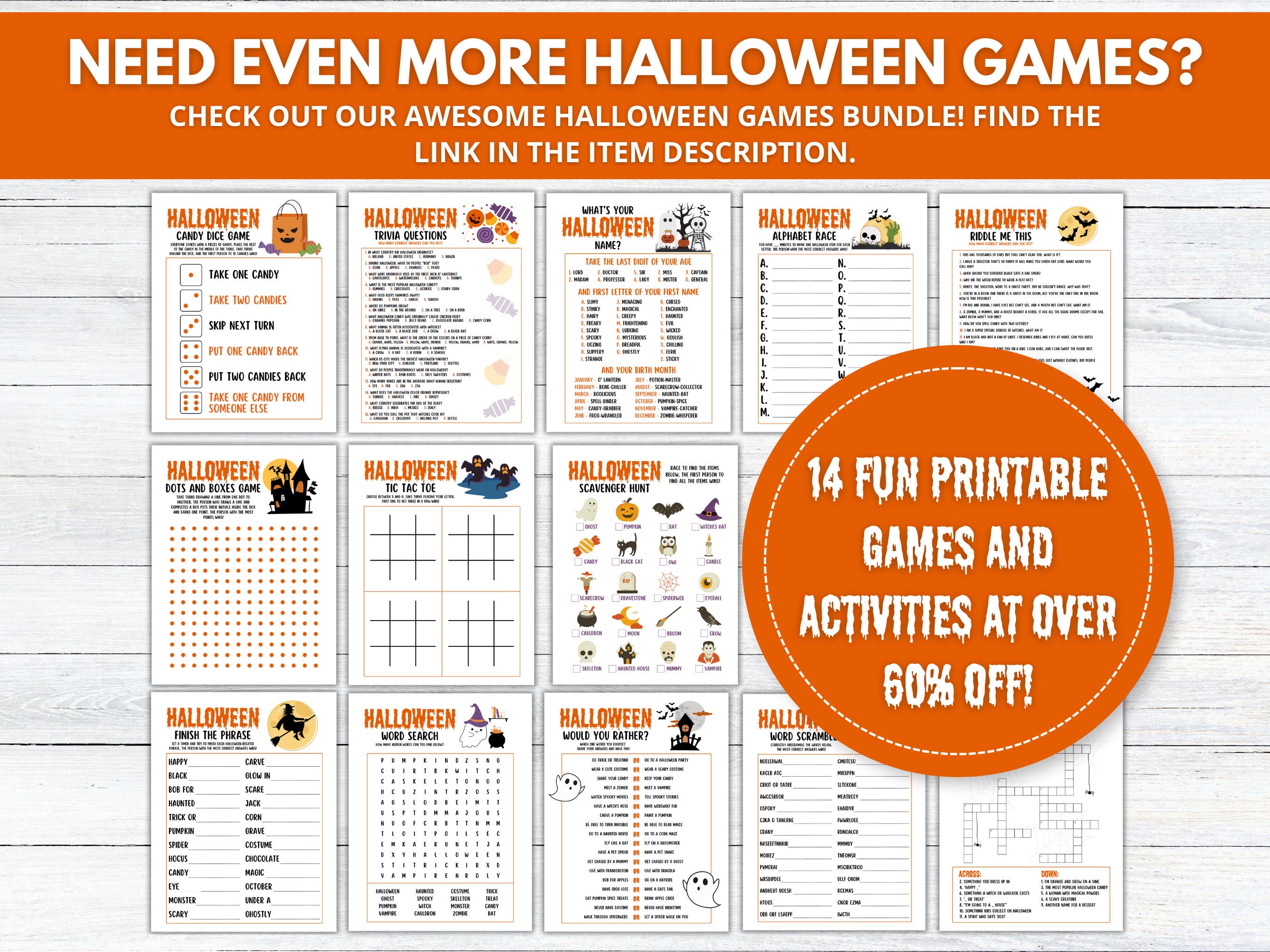 Halloween Bingo Cards, Halloween Party Game, Kids Halloween Activity ...