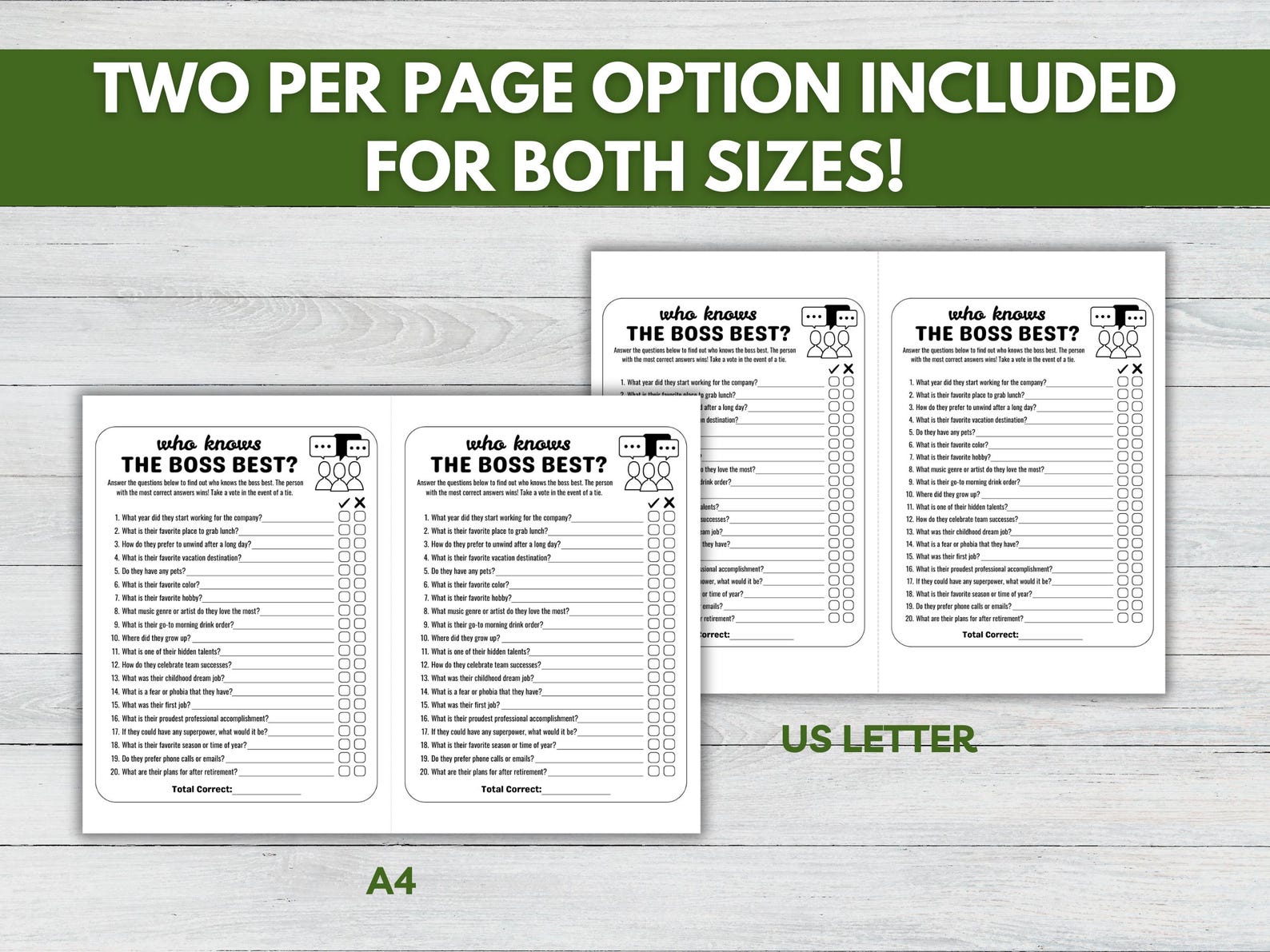 Who Knows the Boss Best Game, Printable Office Party Game, Boss Trivia ...