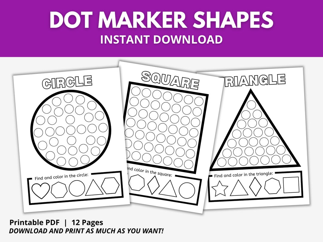 Dot Marker Shapes Printable, Dab Marker Shapes Activity, Dot Marker Art ...