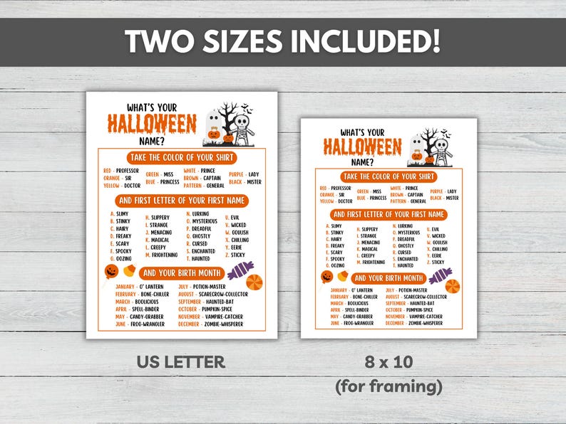 What's Your Halloween Name Game With Name Tags, Halloween Name ...